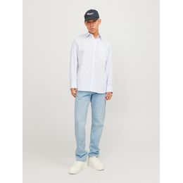 Jack & Jones JACK & JONES Herren Tapered-fit-Jeans "JJIMIKE aus elastischem Material und Used-Waschung", blau, Gr. 30, Denim/Jeans, Obermaterial: 99% Baumwolle,
