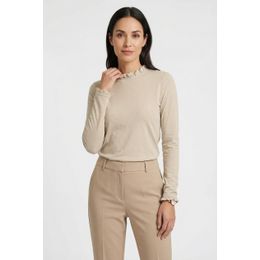RICHROYAL Damen Langarmshirt "2409 O Slub F LS", braun, Gr. M, Single Jersey, Obermaterial: 100% Baumwolle, Shirts, mit R&uuml;schenkante an Ausschnitt
