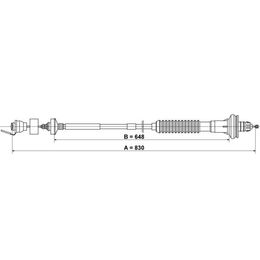 ATE Seilzug, Kupplungsbet&auml;tigung 24.3728-0833.2 f&uuml;r PEUGEOT 2150AY 2150AZ