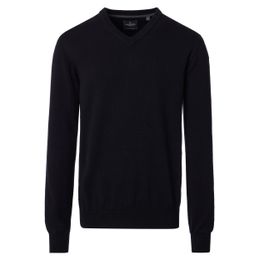 Casamoda Herren Strickpullover "Casamoda Pullover uni", schwarz, Gr. XL, 100% Baumwolle, Pullover