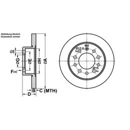 ATE Bremsscheibe 24.0110-0298.1 hinten rechts links voll 258mm f&uuml;r HYUNDAI 58411-2C000