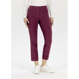 Stehmann Damen Stretch-Hose, rot, Gr. 42, unifarben, Web, Obermaterial: 72% Viskose, 25% Polyamid, 3% Elasthan, Hosen, mit aufschlag am Saum