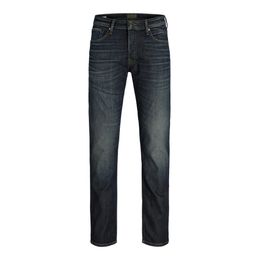 Jack & Jones JACK & JONES Herren Tapered-fit-Jeans "JJIMIKE JJORIGINAL CJ SN", blau, Gr. 33, Abriebeffekte, Denim/Jeans, Obermaterial: 99% Baumwolle, 1% Elasthan,