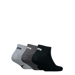 Puma M&auml;dchen Sneakersocken "Puma KIDS BWT SNEAKER 3P", Gr. 31, schwarz, Baumwollmischung, Socken, Flache Zehenn&auml;hte, Logo