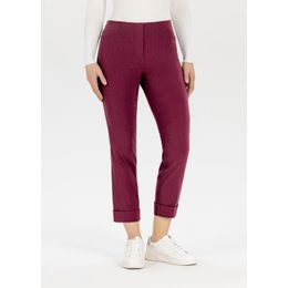 Stehmann Damen Stretch-Hose, rot, Gr. 34, unifarben, Web, Obermaterial: 72% Viskose, 25% Polyamid, 3% Elasthan, Hosen, mit aufschlag am Saum