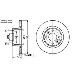ATE Bremsscheibe 24.0114-0112.1 hinten rechts links voll 276mm f&uuml;r CITRO&Euml;N 4246W4
