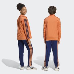 Jungen Trainingsanzug "ESSENTIALS CLIMACOOL KIDS"dusky orange, dunkelblau, Gr. 164, adidas Sportswear, Obermaterial: 100% Polyester, Sportanz&uuml;ge