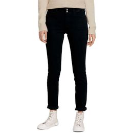 Tom Tailor Damen Skinny-fit-Jeans "Alexa Skinny", schwarz, Gr. 26, Denim/Jeans, Obermaterial: 42% Baumwolle, 34% Polyester, 22% Viskose, 2% Elasthan,