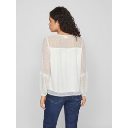 Vila Damen Blusenshirt "VIEDEE L/S TOP - NOOS", wei&szlig;, Gr. 34, unifarben, Chiffon, Obermaterial: 100% Polyester, Shirts