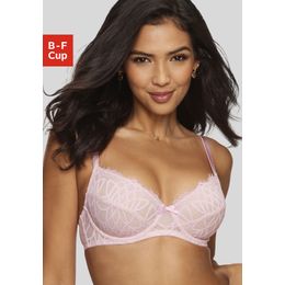 Lascana Damen B&uuml;gel-BH "Cara", Gr. 105, rosa, Spitze, Obermaterial: 79% Polyamid, 11% Elasthan, 10% Polyester, BHs, mit femininer Spitze&ndash; auch ideal