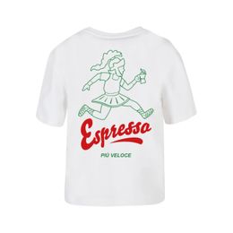 MISS TEE Damen T-Shirt "Miss Tee Damen Pi&ugrave; Veloce Tee"wei&szlig;, Gr. L, bedruckt, 100% Baumwolle, Shirts