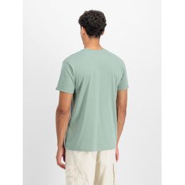 Herren Rundhalsshirt "BASIC T SMALL LOGO", gr&uuml;n, Gr. XL, Alpha Industries, bedruckt, Single Jersey, Obermaterial: 100% Baumwolle, Shirts, Baumwolle,