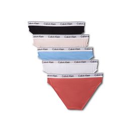 Kinder Brasilslip "5PK BIKINI", Calvin Klein Underwear, Gr. 140, bunt, Jersey, Obermaterial: 95% Baumwolle, 5% Elasthan, Unterhosen, mit Logobund