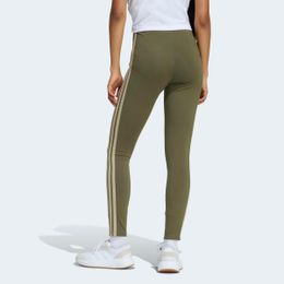 Damen Trainingstights "W 3S SJ LEG"olive strata, wonder cargo, normal, gr., Gr. S, adidas Sportswear, Obermaterial: 90% Baumwolle, 10% Elasthan,