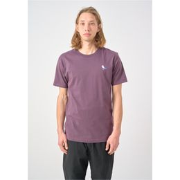 Cleptomanicx Herren T-Shirt "Embro Gull", lila, Gr. L, bestickt, 100% Baumwolle, Shirts, mit Gull-Stickerei