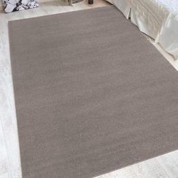 Teppich ANDIAMO, B:60cm H:8mm L:110cm, beige, Kunstfaser, Wohnzimmer, Teppiche, "Jerez", Kurzflor, gewebt, Uni-Farben, auch als L&auml;ufer