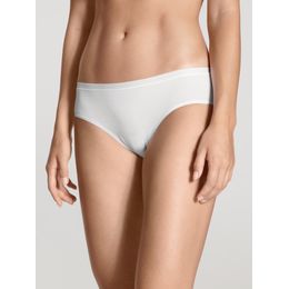Calida Damen Slip "Natural Comfort", Gr. XS, wei&szlig;, Single Jersey, Obermaterial: 92% Baumwolle, 8% Elasthan, unifarben, Unterhosen, Regular Cut,