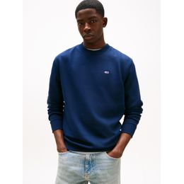 Tommy Jeans Herren Sweatshirt "TJM REGULAR FLAG CREW NECK", blau, Gr. XL, unifarben, Sweatware, Obermaterial: 80% Baumwolle, 20% Polyester,