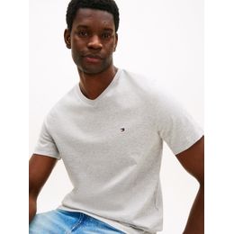 Tommy Hilfiger Herren V-Shirt "ESSENTIAL V-NECK"light grau heather, Gr. XL, Single Jersey, Obermaterial: 100% Baumwolle, Shirts, unifarben, casual,