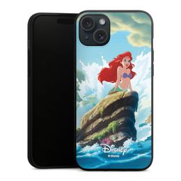 DeinDesign iPhone 15 Plus Handy Premium Silikon H&uuml;lle Handyh&uuml;lle schwarz Case Official Licensed Product Arielle Die Meerjungfrau Mermaid Silikon Premium Case