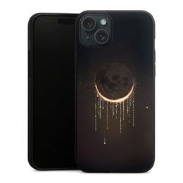 DeinDesign iPhone 15 Plus Handy Premium Silikon H&uuml;lle Handyh&uuml;lle schwarz Case Full Moon Moon Light Silikon Premium Case