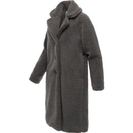 Ragwear Damen Fellimitatmantel "Tedyco YOUMODO", grau, Gr. XL, Pl&uuml;sch, Obermaterial: 100% Polyester. Innenfutter: 100% Polyester, M&auml;ntel, flauschige