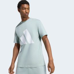 Herren T-Shirt "ESSENTIALS BIG LOGO", gr&uuml;n, Gr. S, adidas Sportswear, Obermaterial: 100% Baumwolle, Shirts, klassische Silhouette, mit