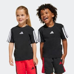 M&auml;dchen T-Shirt "ESSENTIALS KIDS", schwarz-wei&szlig;, Gr. 110, adidas Sportswear, Obermaterial: 100% Baumwolle, Shirts, sportlicher Stil, Kurzarm, ohne