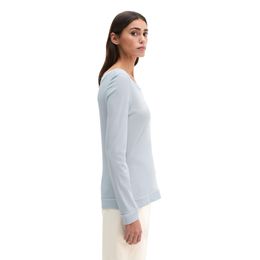 Marc O'Polo MARC O'POLO Damen Langarmshirt "aus weichem Baumwoll-Single-Jersey", blau, Basic, Gr. XS, unifarben, Obermaterial: 100% Baumwolle, Shirts