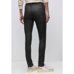 Street One Damen Lederimitathose, schwarz, Gr. 46, unifarben, Stoff, 79% Viskose, 18% Nylon, 3% Elasthan, Hosen, mit Coating