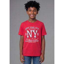 H.I.S. H.I.S Jungen T-Shirt "2er Pack Shirts mit H.I.S-Logos f&uuml;r Jungen", bunt, Gr. 140, bedruckt, Single Jersey, Obermaterial: 100% Baumwolle, Shirts,