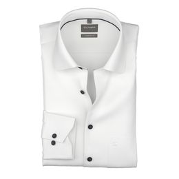 OLYMP Herren Langarmhemd "Luxor"wei&szlig;, Gr. 40, Web, Obermaterial: 100% Baumwolle, Hemden, Businesshemd, comfort fit, New-Kentkragen