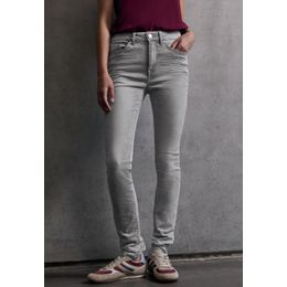Damen Skinny-fit-Jeanslight grau random, Gr. 36, STREET ONE STUDIO, unifarben, Jeans, 63% Baumwolle, 25% Polyester, 10% Viskose, 2% Elasthan, Jeans,