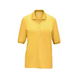 GOLDNER Damen Poloshirt "Baumwollshirt mit Glitzerstickerei", gelb, Gr. 38, Obermaterial: 94% Baumwolle CO. 6% Elasthan EL., Shirts, Ohne