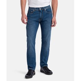 Pierre Cardin Herren Tapered-fit-Jeans "Lyon Tapered", blau, Gr. 34, Denim/Jeans, Obermaterial: 70% Baumwolle, 24% Lyocell, 4% Polyester, 2%
