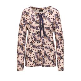 GOLDNER Damen Print-Shirt "Kurzgr&ouml;&szlig;e Attraktives Druckshirt in einzigartigem Look", beige, Gr. 23, Obermaterial: 95% Viskose CV. 5% Elasthan EL.,