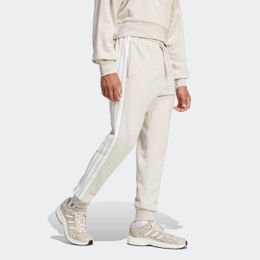 Herren Sporthose "ESSENTIALS 3-STREIFEN FRENCH TERRY", beige, Gr. S, adidas Sportswear, Obermaterial: 55% Baumwolle, 36% Polyester, 9% Viskose,
