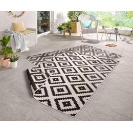 Teppich Hanse Home, B:200cm H:5mm L:290cm, schwarz, Kunstfaser, Wohnzimmer, Teppiche, "Malta Wendeteppich", In-& Outdoor, Wetterfest, Balkon,