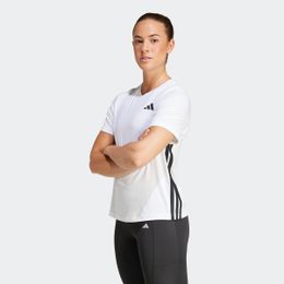 Damen T-Shirt "WE 3S CREW TEE", schwarz-wei&szlig;, Gr. XS, adidas Performance, Obermaterial: 93% Polyester, 7% Elasthan, Shirts