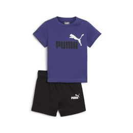 Puma M&auml;dchen Trainingsanzug "MINICATS TEE & SHORTS SET", blau, Gr. 62, unifarben, Jersey, Obermaterial: 100% Baumwolle, Sportanz&uuml;ge, Set aus zwei