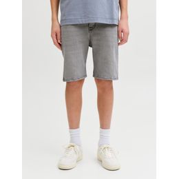 Jack & Jones Shorts JACK & JONES JUNIOR "JJIRICK JJORIGINAL SHORTS AT 999 JNR", M&auml;dchen, Gr. 146, N-Gr, grau denim, Denim/Jeans, Obermaterial: 54% Baumwolle, 33% Polyester, 7% Lyocell, 4% Viskose, 2% Elasthan, washed, regular fit kn&ouml;chellang, Hosen Shorts