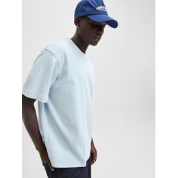 Jack & Jones JACK & JONES Herren Rundhalsshirt "JJEURBAN EDGE TEE SS O-NECK NOOS", blau, Gr. M, unifarben, Jersey, Obermaterial: 100% Baumwolle, Shirts, mit
