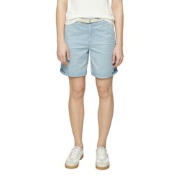 s.Oliver Damen Chinoshorts, blau, Gr. 46, unifarben, Obermaterial: 98% Baumwolle, 2% Elasthan, Hosen, Sommerhose mit geflochtenem G&uuml;rtel
