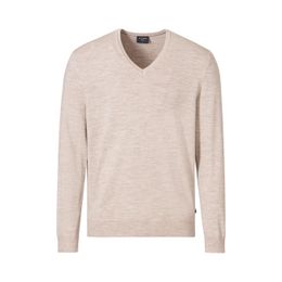 OLYMP Herren Strickpullover "OLYMP Casual Strick, Pullover", beige, Gr. XL, 100% Schurwolle, Pullover