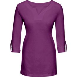 CR&Eacute;ATION L Damen Longshirt mit &Auml;rmeln zum Krempeln brombeer Gr&ouml;&szlig;e 52