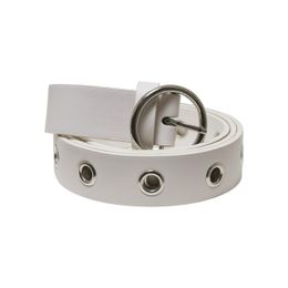 Urban Classics Damen H&uuml;ftg&uuml;rtel "Urban Classics Unisex Synthetic Leather Eyelet Belt 2-Pack", schwarz-wei&szlig;, Gr. S, 100% Polyester, G&uuml;rtel