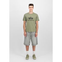 Herren T-Shirt "Basic T-Shirt BL", gr&uuml;n, Gr. M, Alpha Industries, Obermaterial: 100% Baumwolle, Shirts