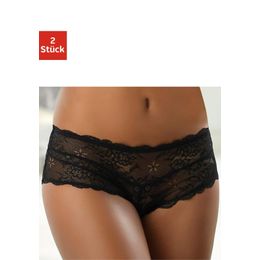 Vivance Damen Panty "Premium Dessous", Gr. 44, schwarz, Spitze, Obermaterial: 90% Polyamid, 10% Elasthan, Unterhosen, im attraktiven Doppelpack aus