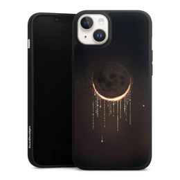 DeinDesign iPhone 14 Handy Premium Silikon H&uuml;lle Handyh&uuml;lle schwarz Case Full Moon Moon Light Silikon Premium Case