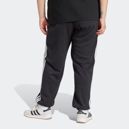 Damen Sporthose "ESSENTIALS 3-STREIFEN FRENCH TERRY CUFFED", schwarz-wei&szlig;, Gr. 2X, adidas Sportswear, Hosen